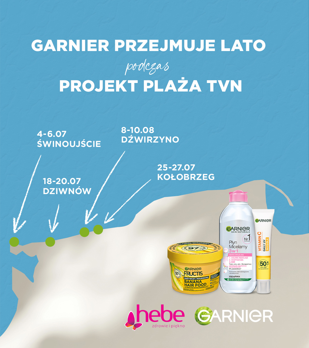Garnier x Hebe na Projekt Plaża TVN: Odwiedź strefę i skorzystaj z beauty atrakcji - Świat ...